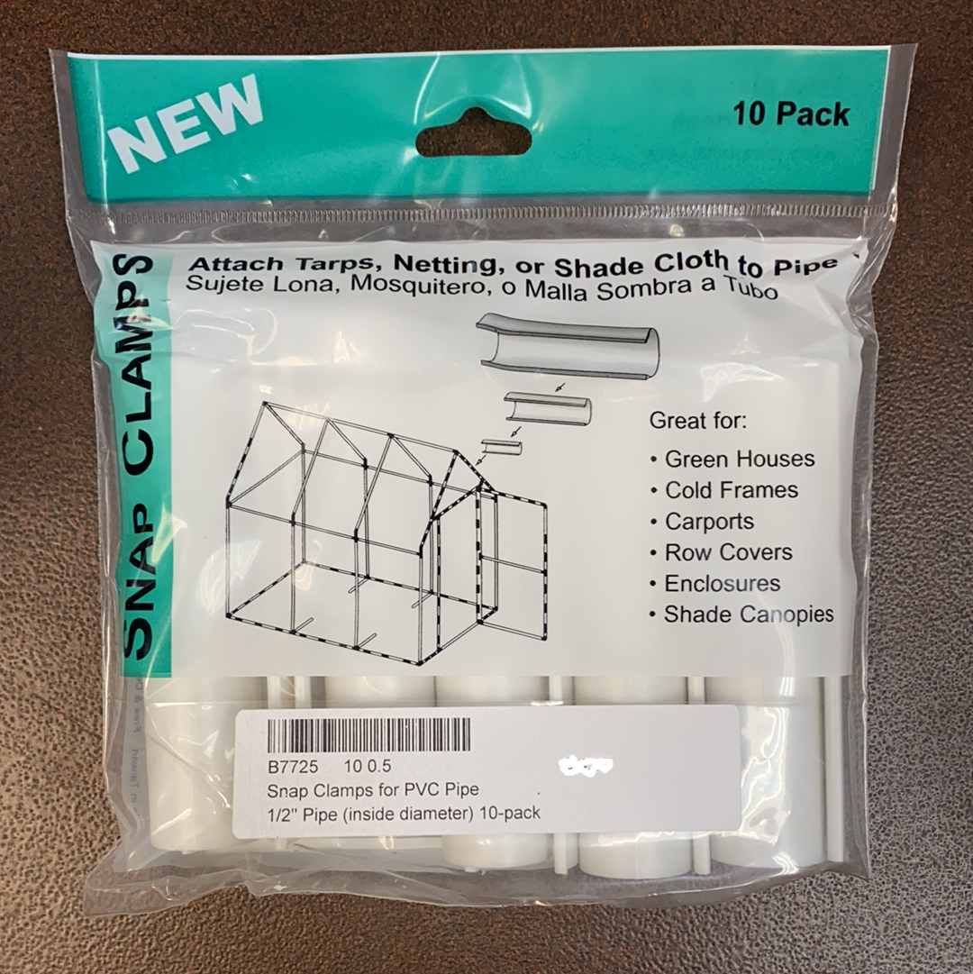 Snap Clamps for PVC Pipe, 10 Pack