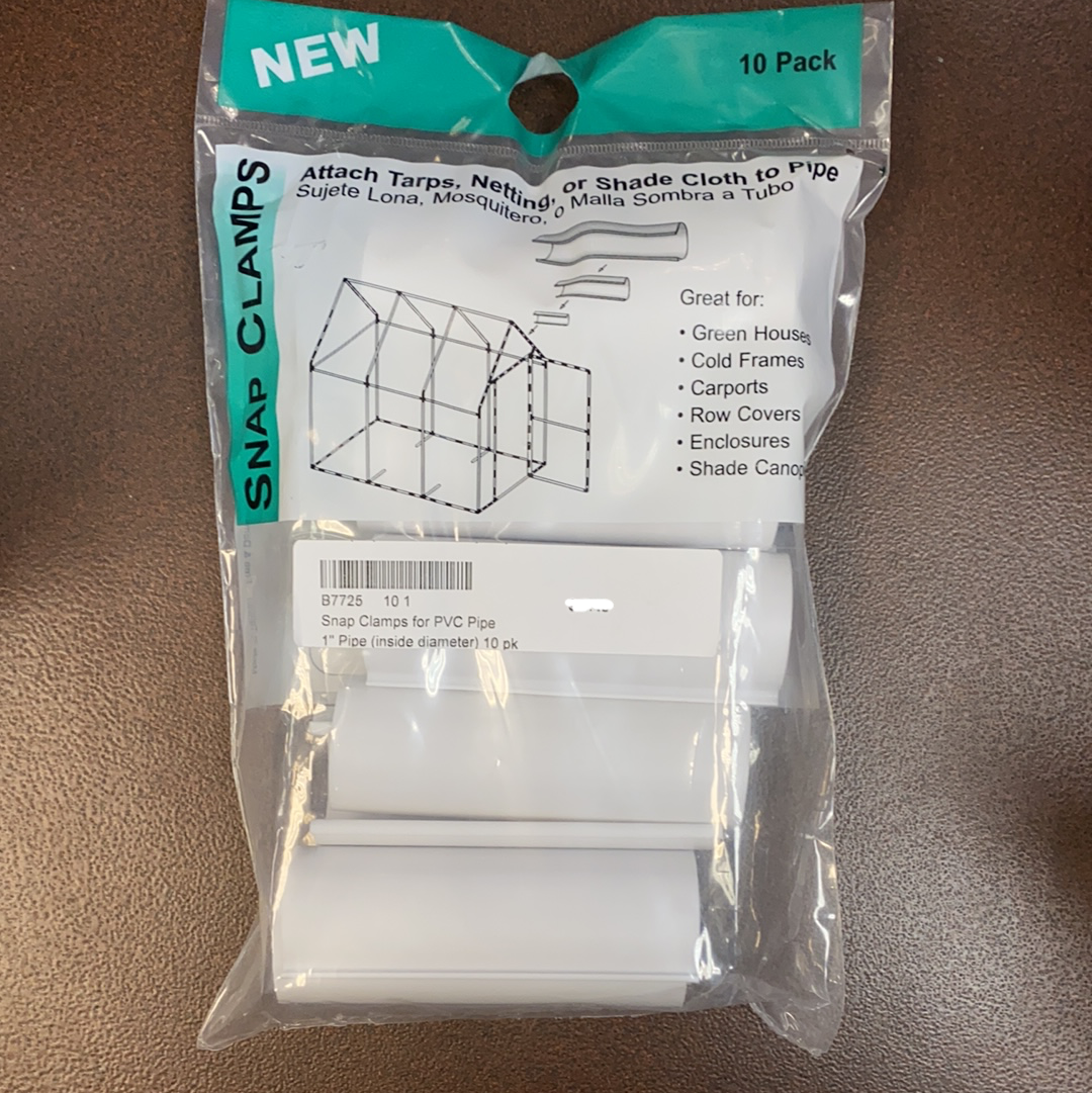 Snap Clamps for PVC Pipe, 10 Pack