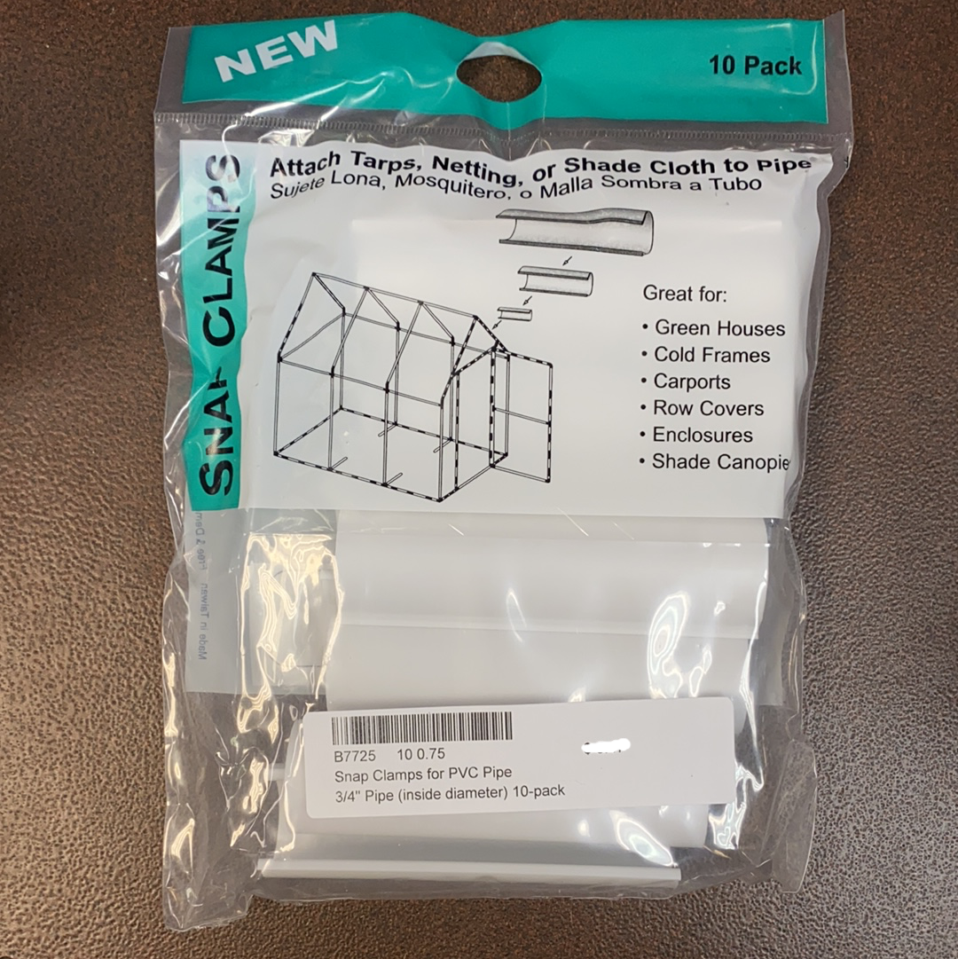 Snap Clamps for PVC Pipe, 10 Pack